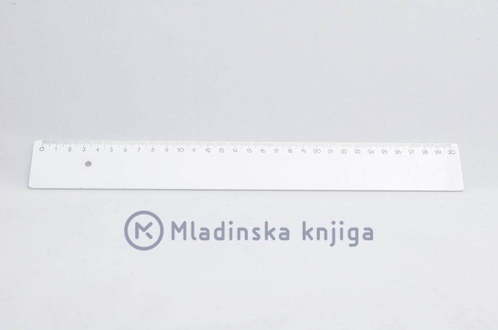 Ravnilo PVC, belo, 30 cm : 3830007880032 | Mladinska knjiga Trgovina